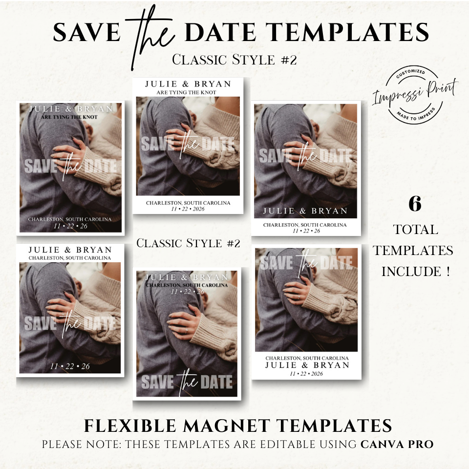 Save the Date Flexible Templates- Classic Style #2 – ImpressiPrint